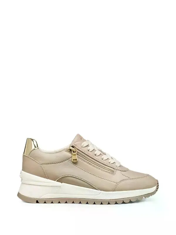 Geox Desya Side-zip Leather Sneakers - Neutrals