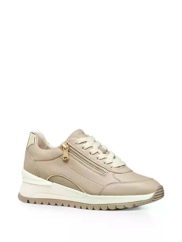Geox Desya Side-zip Leather Sneakers