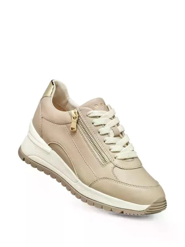 Geox Desya Side-zip Leather Sneakers