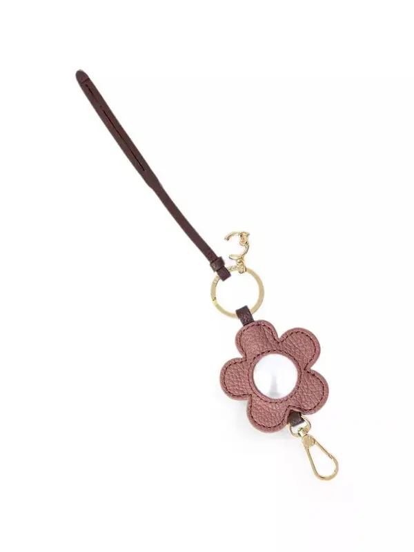 COCCINELLE Flower-motif Mirror Keyring - Red