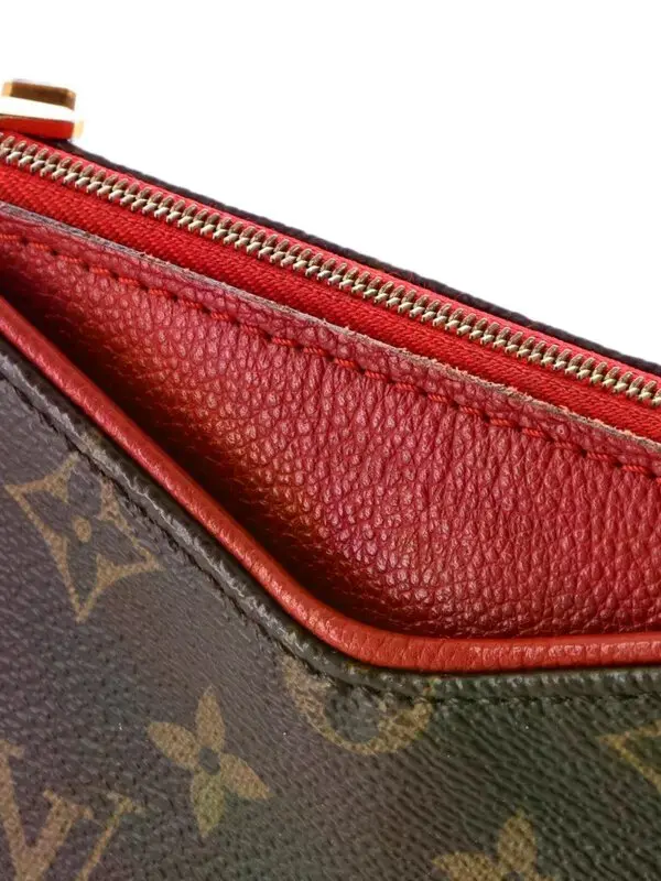 LOUIS VUITTON Monogram Canvas Pallas Clutch Bag - Brown