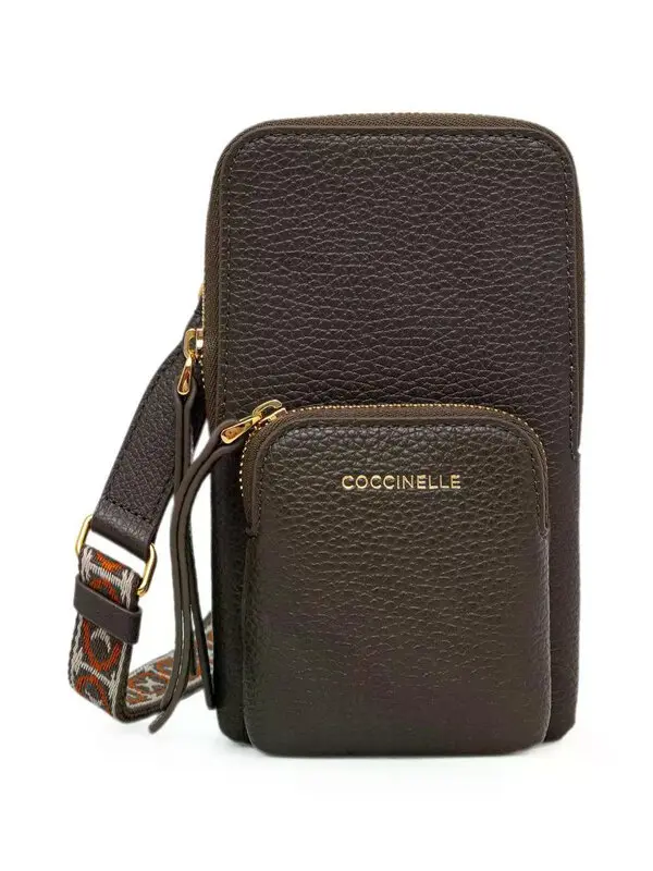 COCCINELLE Grained-leather Logo-stamp Phone Case