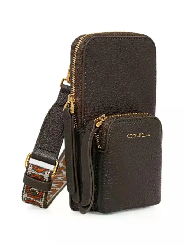 COCCINELLE Grained-leather Logo-stamp Phone Case