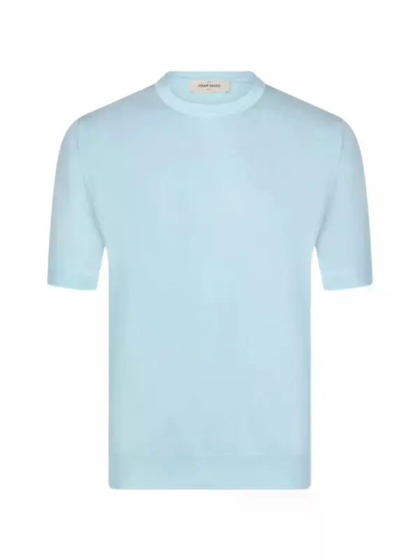 GRAN SASSO Short-sleeve Crew-neck Sweater - Blue