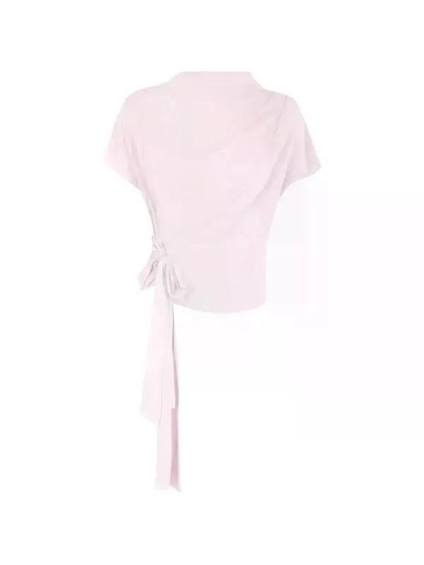 Federica Tosi Short Sleeve Mock Neck Top - Pink