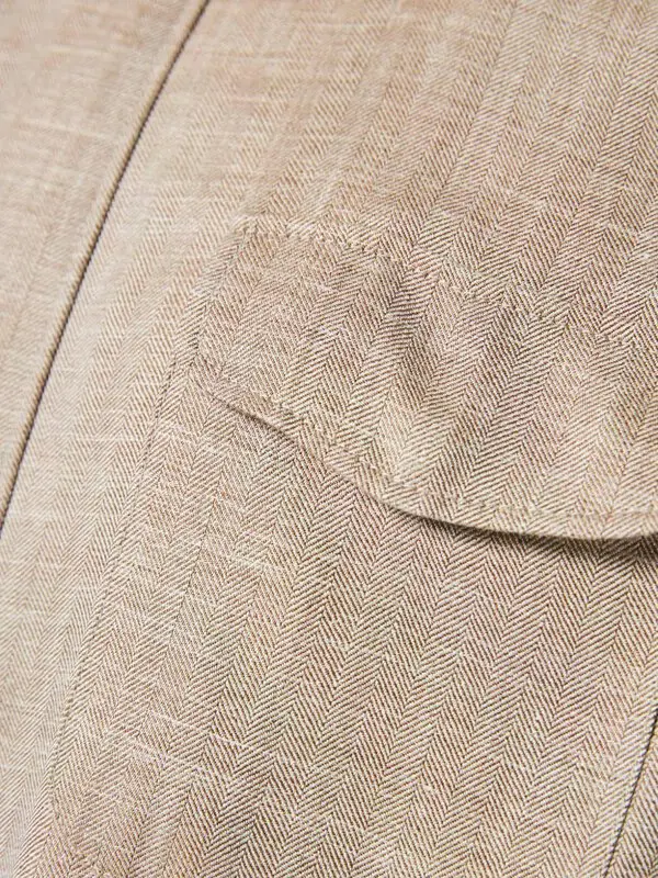 MANDELLI Herringbone-pattern High-neck Jacket