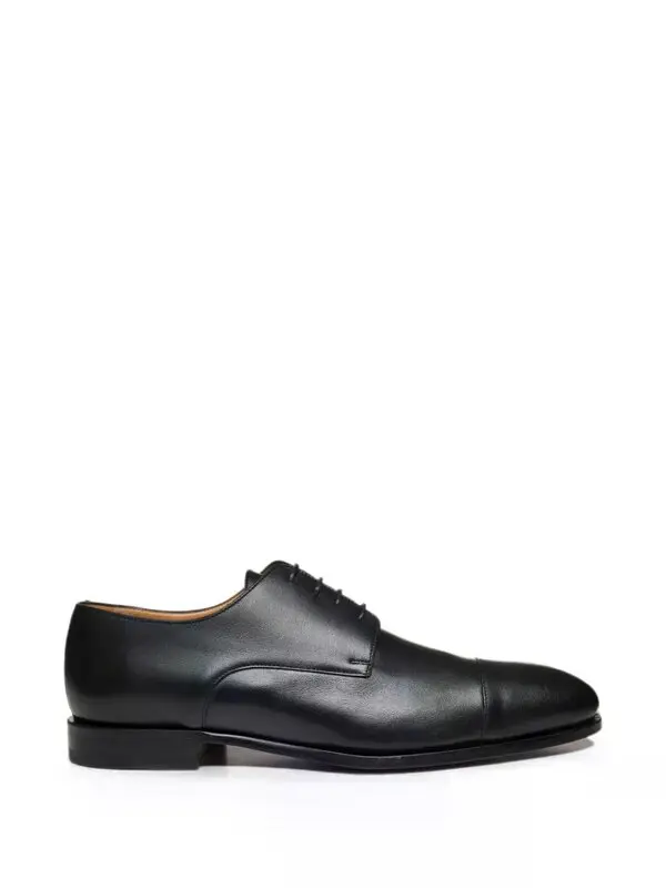 AMEDEO TESTONI Cap-toe Lace-up Derby Shoes - Black