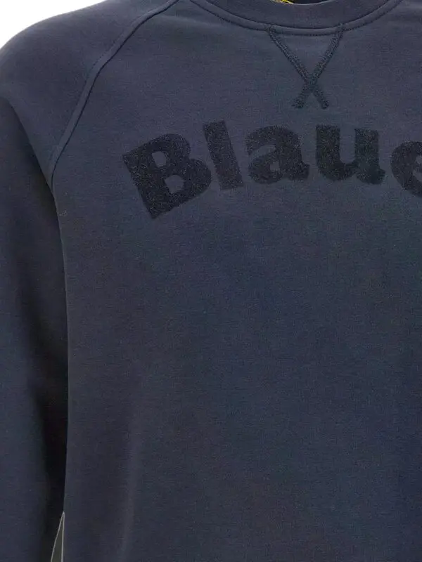 BLAUER. Logo-print Raglan-sleeve Sweater