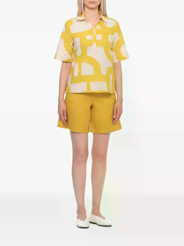 EMME Abstract Print Linen Shirt