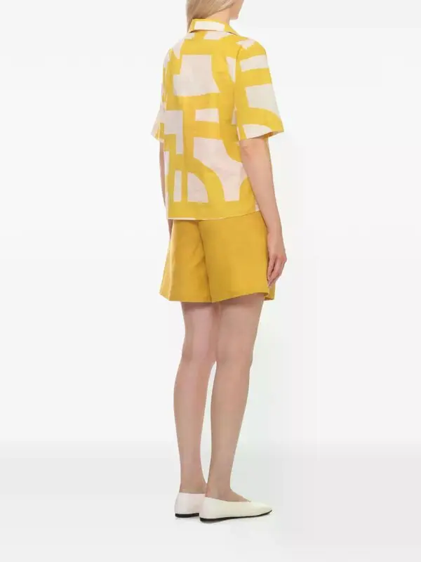 EMME Abstract Print Linen Shirt