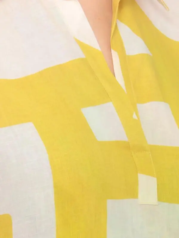 EMME Abstract Print Linen Shirt
