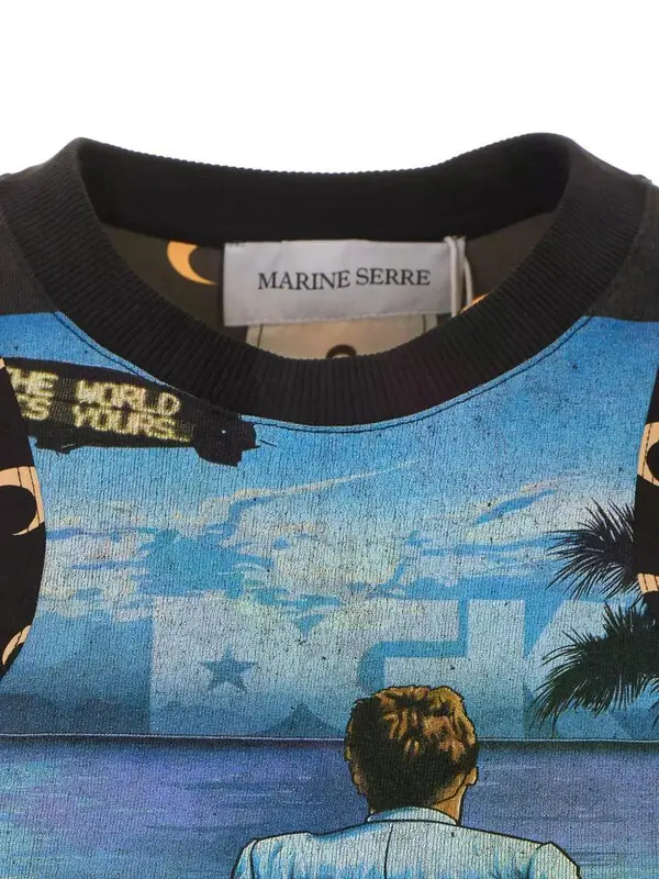 MARINE SERRE Graphic Print Moon Panel T-shirt