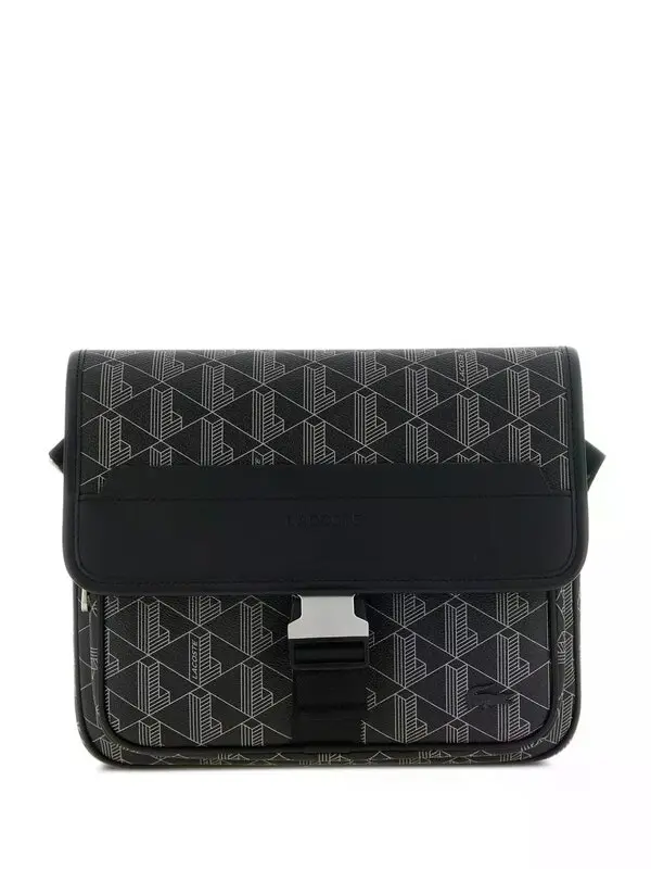 Lacoste Monogram Messenger Bag - Black