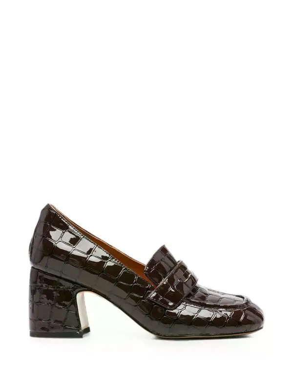 LINDA BAUMANN Croc-effect Loafers