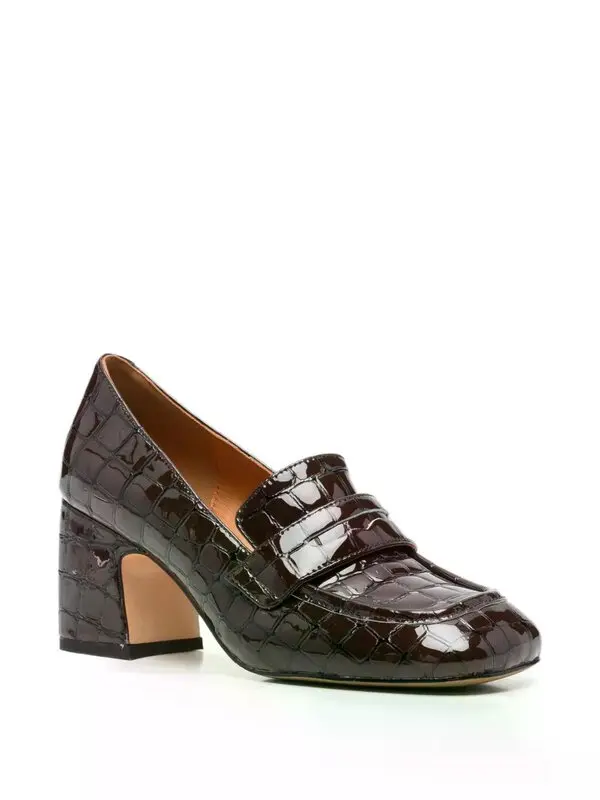 LINDA BAUMANN Croc-effect Loafers