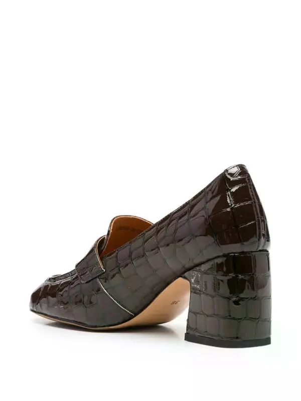 LINDA BAUMANN Croc-effect Loafers