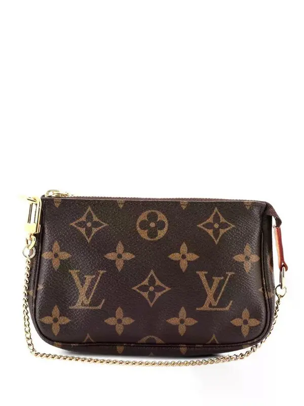 LOUIS VUITTON Pochette Accessoires Monogram Canvas Mini Clutch Bag - Brown