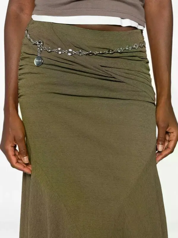 GANNI Ruched Asymmetric Hem Skirt