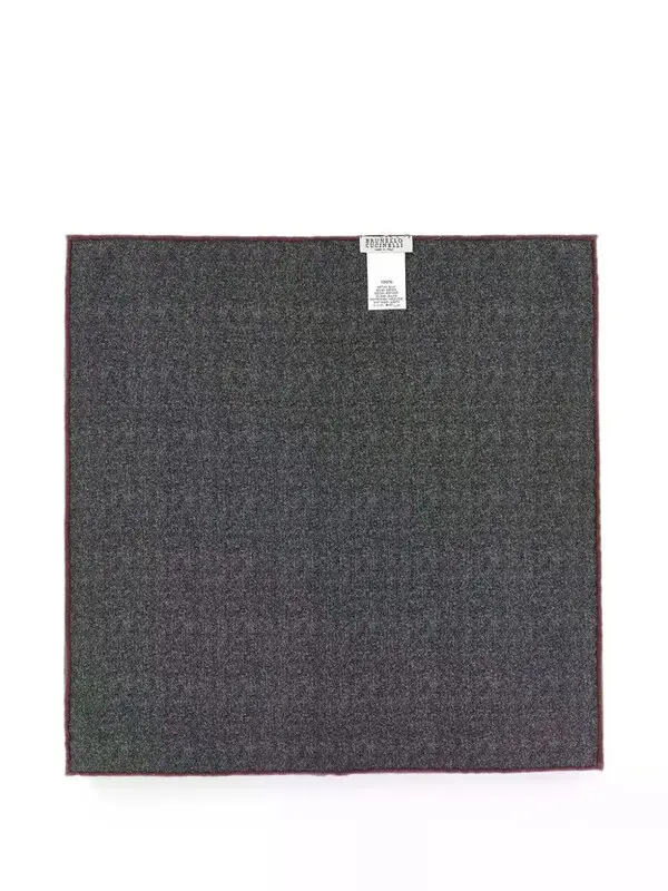 Brunello Cucinelli Pinstripe Hand-rolled Pocket Square - Grey