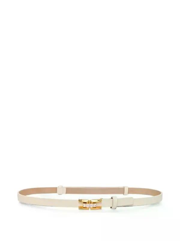 Elisabetta Franchi Crystal-embellished Logo-buckle Belt - Neutrals