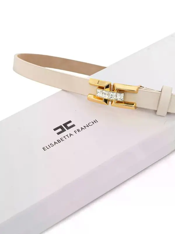 Elisabetta Franchi Crystal-embellished Logo-buckle Belt