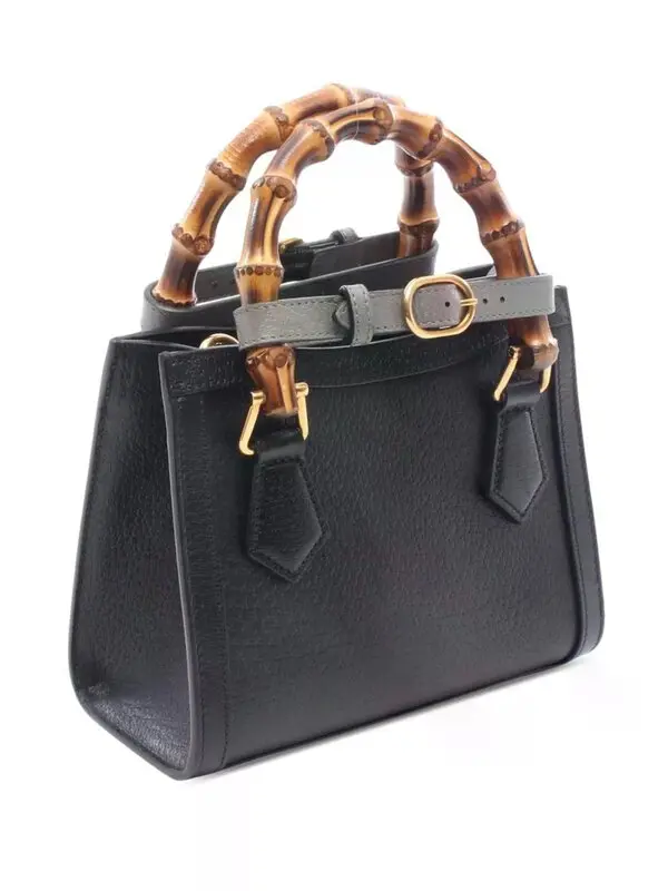 Gucci Calfskin Bamboo Diana Satchel - Black