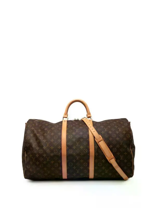 LOUIS VUITTON 1999 Monogram Keepall Bandouliere 60 Travel Bag - Brown