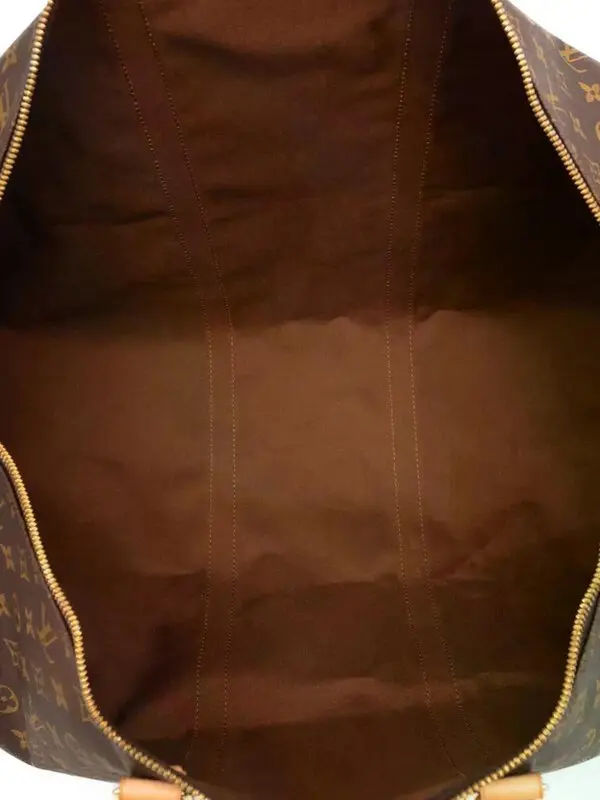 LOUIS VUITTON Monogram Keepall Bandouliere 60 Travel Bag - Brown