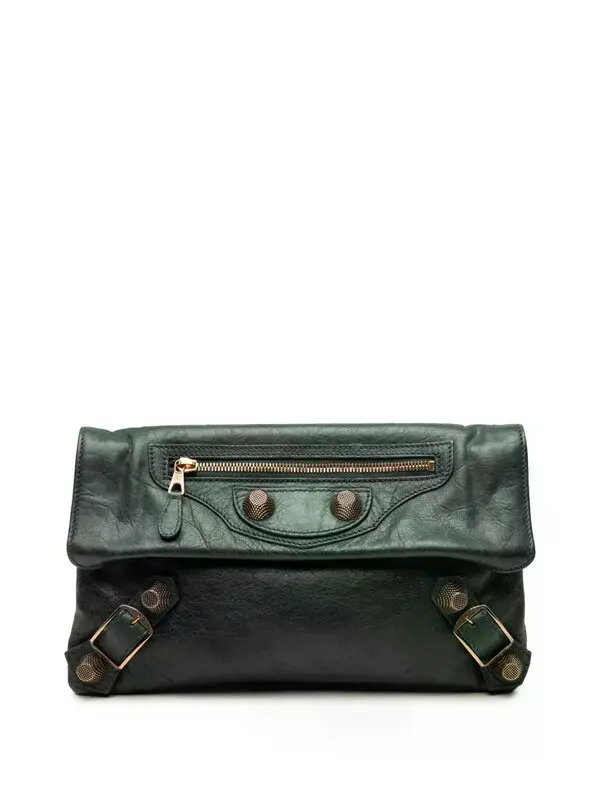 Balenciaga 2005 Lambskin Motocross Giant 21 Envelope Clutch Bag - Green