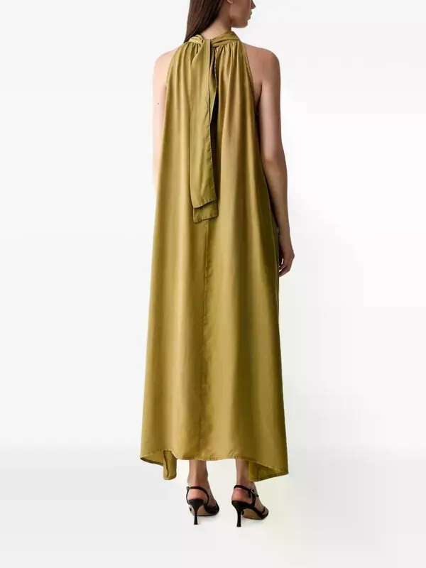 VICOLO Halterneck Pleated Maxi Dress