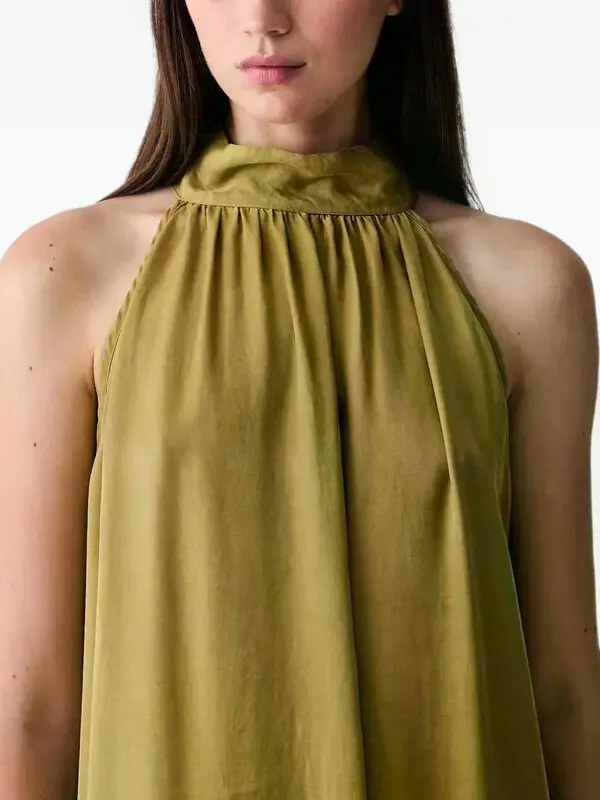 VICOLO Halterneck Pleated Maxi Dress