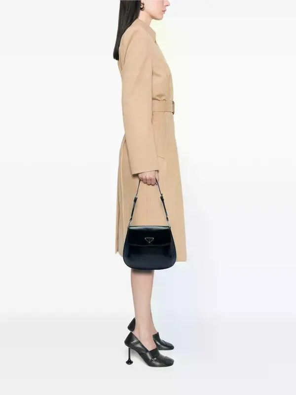 Prada Spazzolato Leather Cleo Flap Shoulder Bag