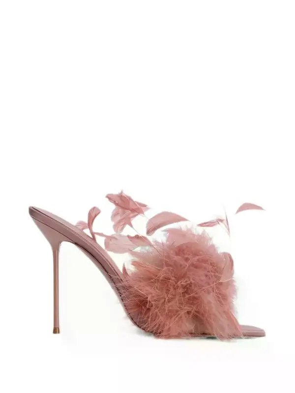 Paris Texas Lidia Feather-trim Sandals - Pink