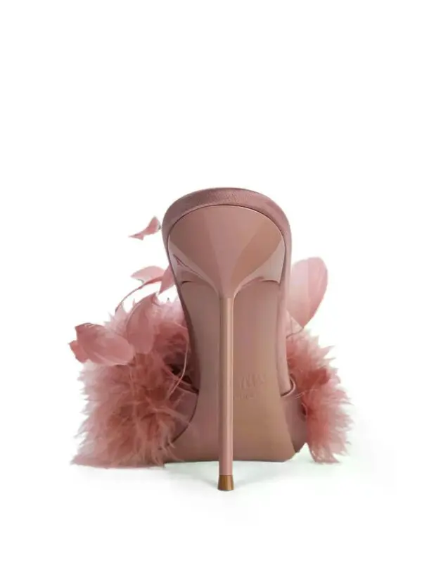 Paris Texas Lidia Feather-trim Sandals