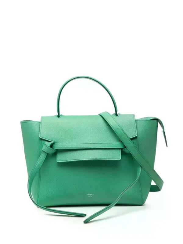Celine 2017 Micro Grained Calfskin Belt Bag Satchel - Green