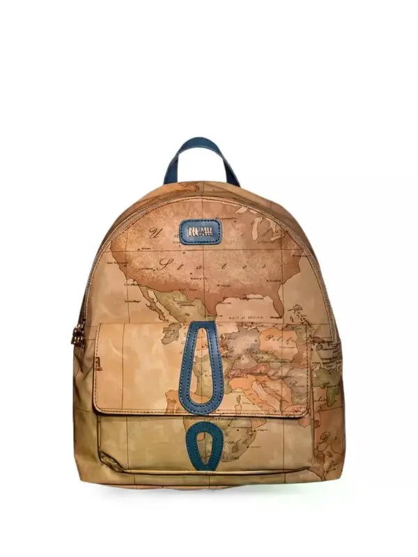 ALVIERO MARTINI 1° CLASSE Map-print Backpack - Neutrals