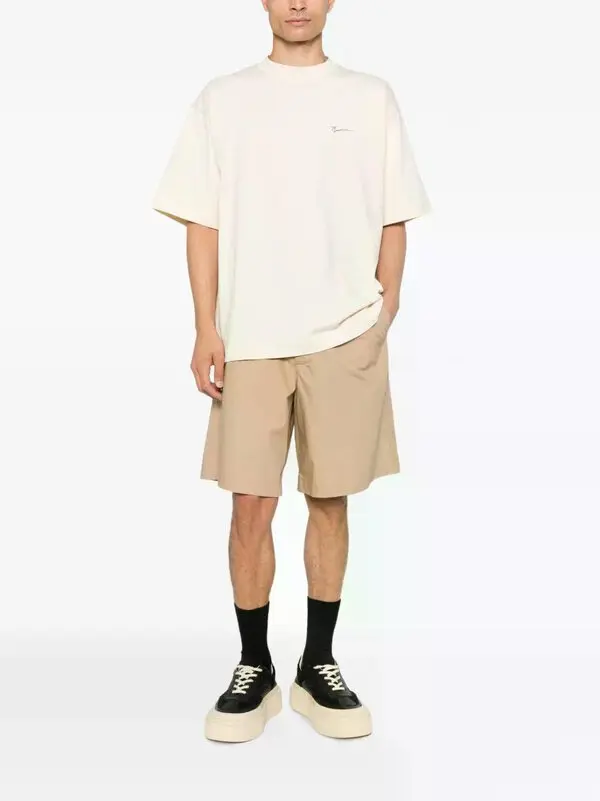 RHUN Elasticated Waistband Wide Leg Shorts - Neutrals