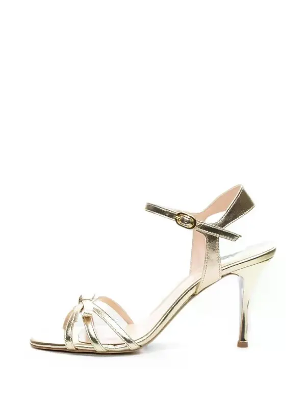 POCHE PARIS Knotted Metallic Sandals - Gold