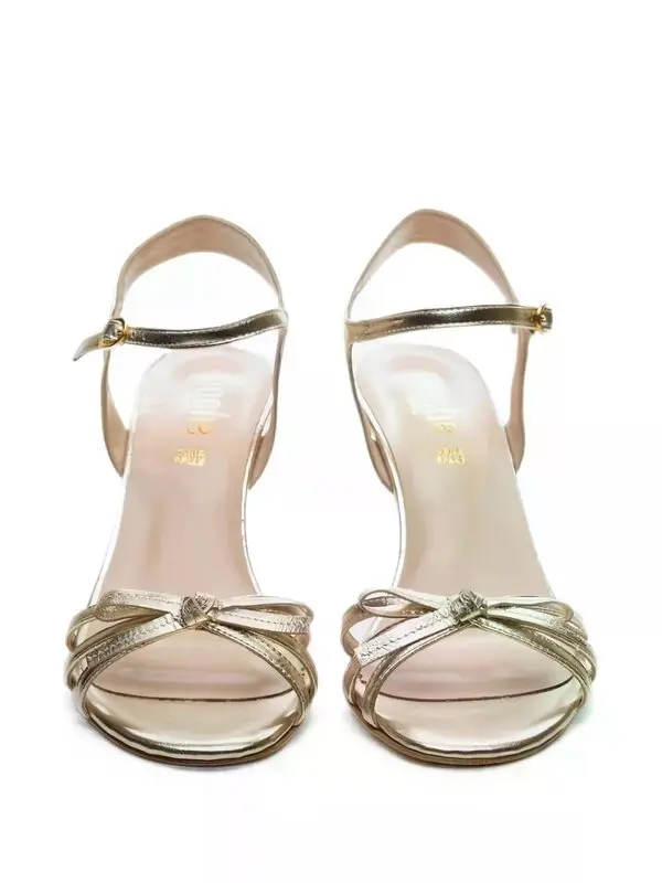 POCHE PARIS Knotted Metallic Sandals
