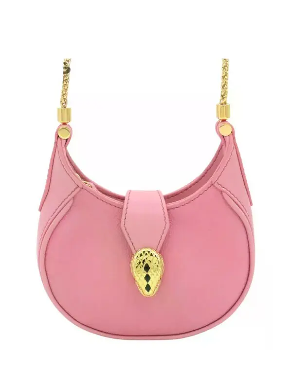 BVLGARI 2021-2026 Micro Leather Serpenti Ellipse Crossbody Bag - Pink