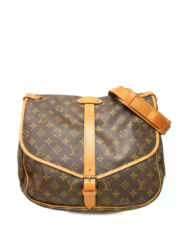 LOUIS VUITTON 1991 Monogram Saumur 35 Crossbody Bag - Brown