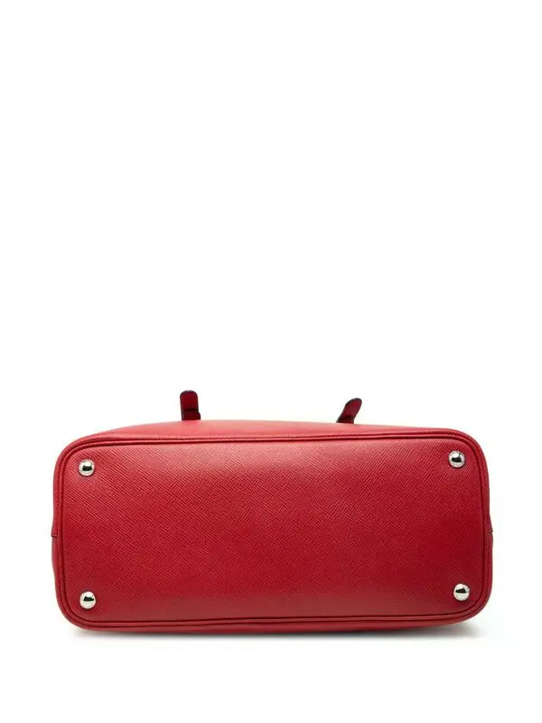 Prada Saffiano Leather Double Handle Satchel - Red