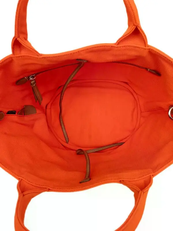 Prada Canvas Logo Tote - Orange