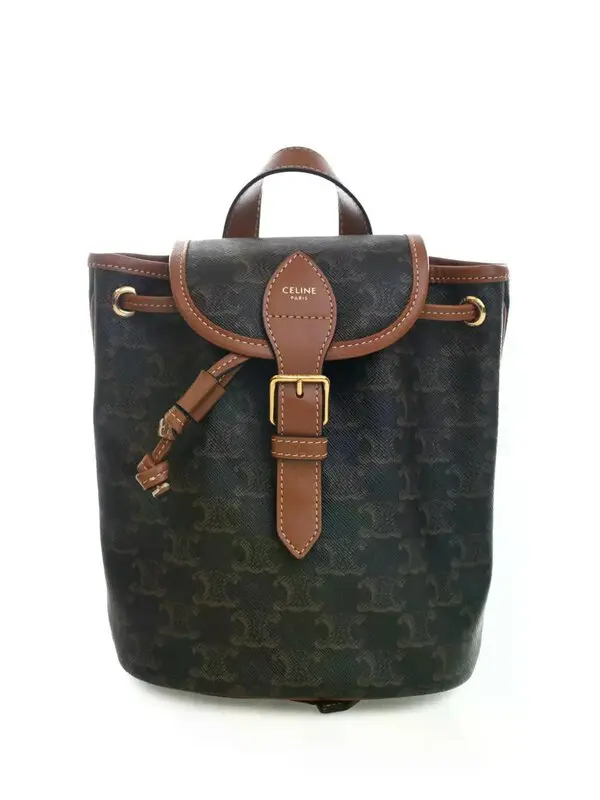 Celine 2022 Mini Triomphe Coated Canvas Folco Backpack - Brown