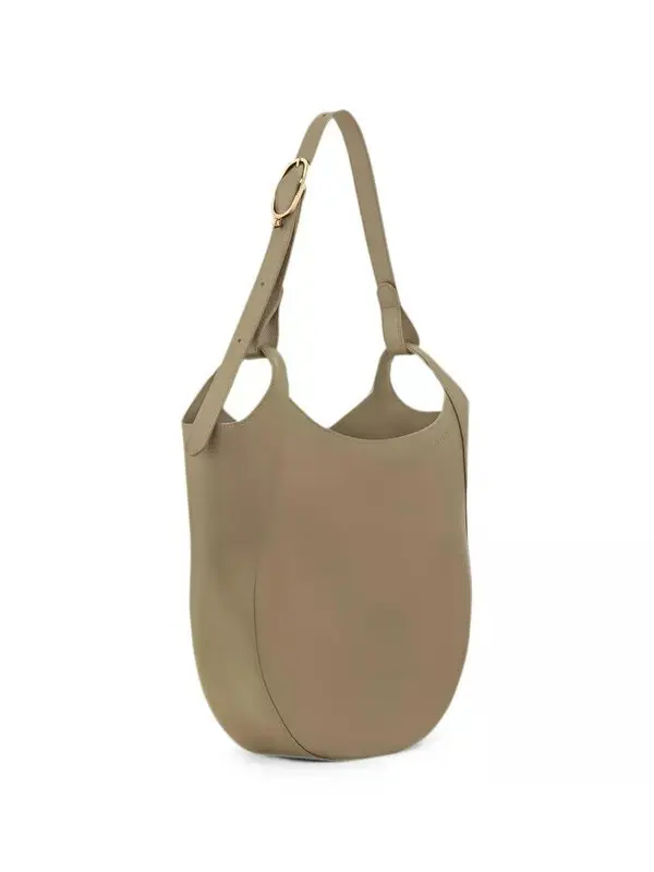 Longchamp Le Foulonné Grained Leather Shoulder Bag - Neutrals