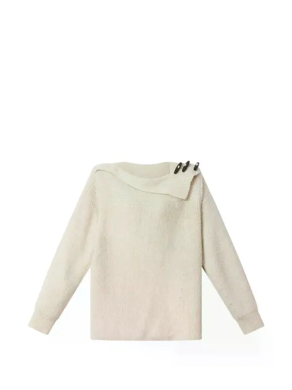 Isabel Marant Étoile Thais Ribbed Knit Sweater With Toggle Fastening - Neutrals