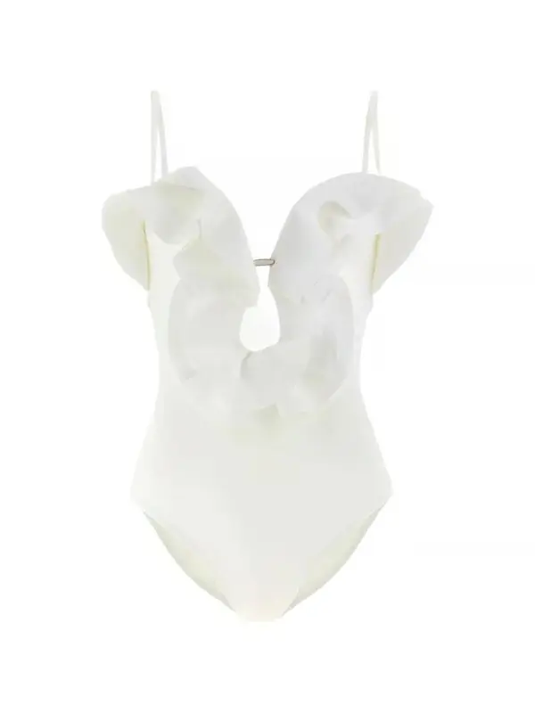 Zimmermann Solstice Ruffled One-piece Swimsuit - White
