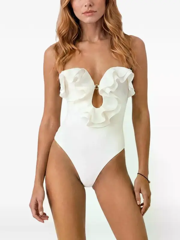 Zimmermann Solstice Ruffled One-piece Swimsuit - White