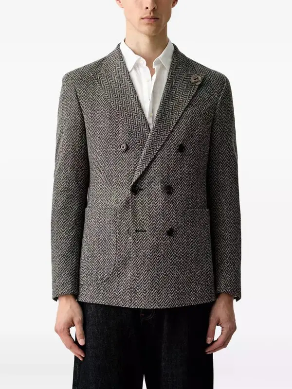 JOOP! Herringbone Double-breasted Blazer