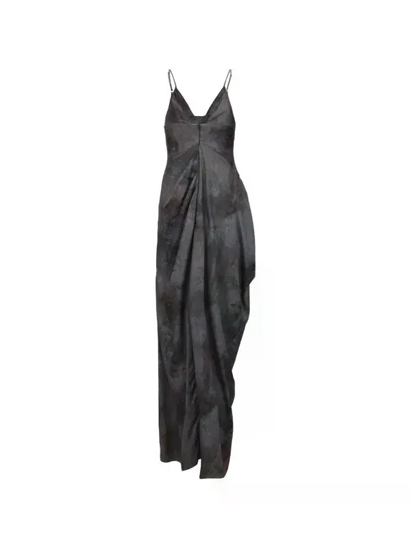 ELYWOOD Ombré Draped Asymmetrical Maxi Dress - Grey